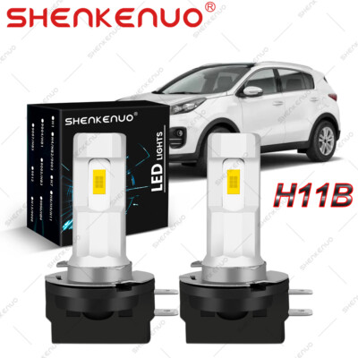 H11b LED Headlight Bulbs Conversion Kit High and Low Beam White Super ...