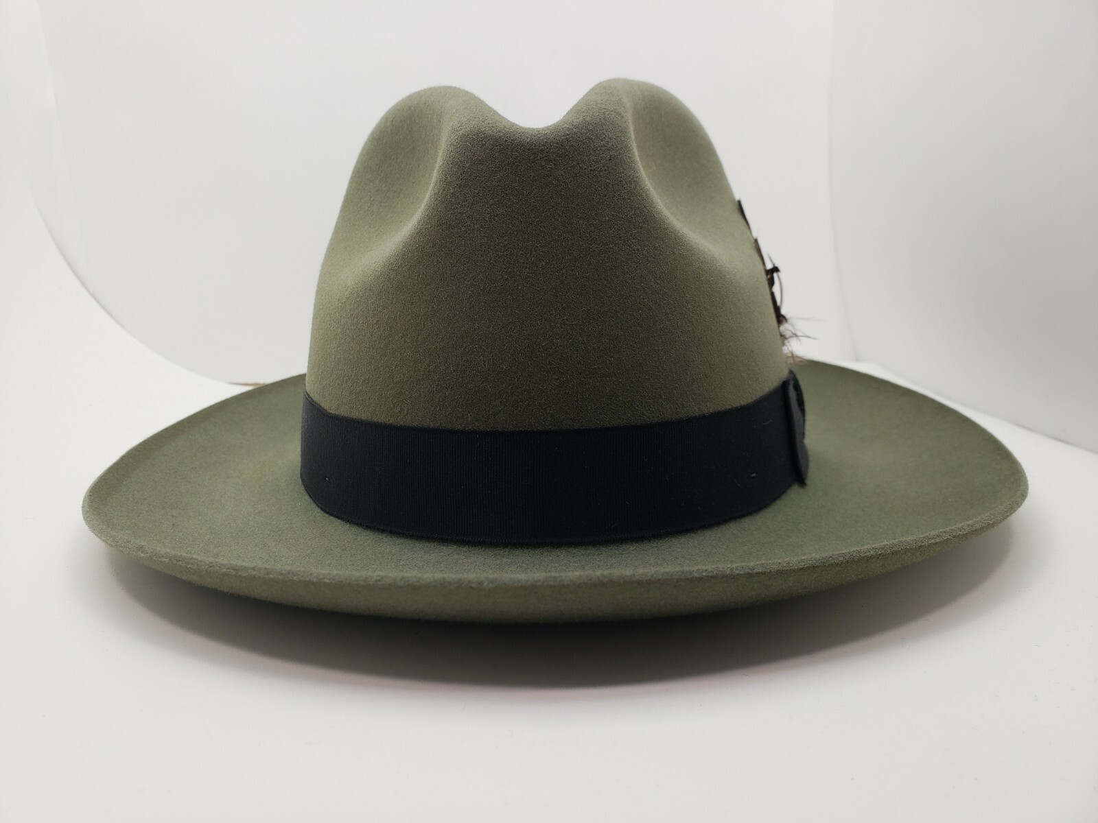 STETSON SUTLEY FUR FELT HAT FEDORA MOSS GREEN MADE IN USA SIZE 6 3/4 | eBay