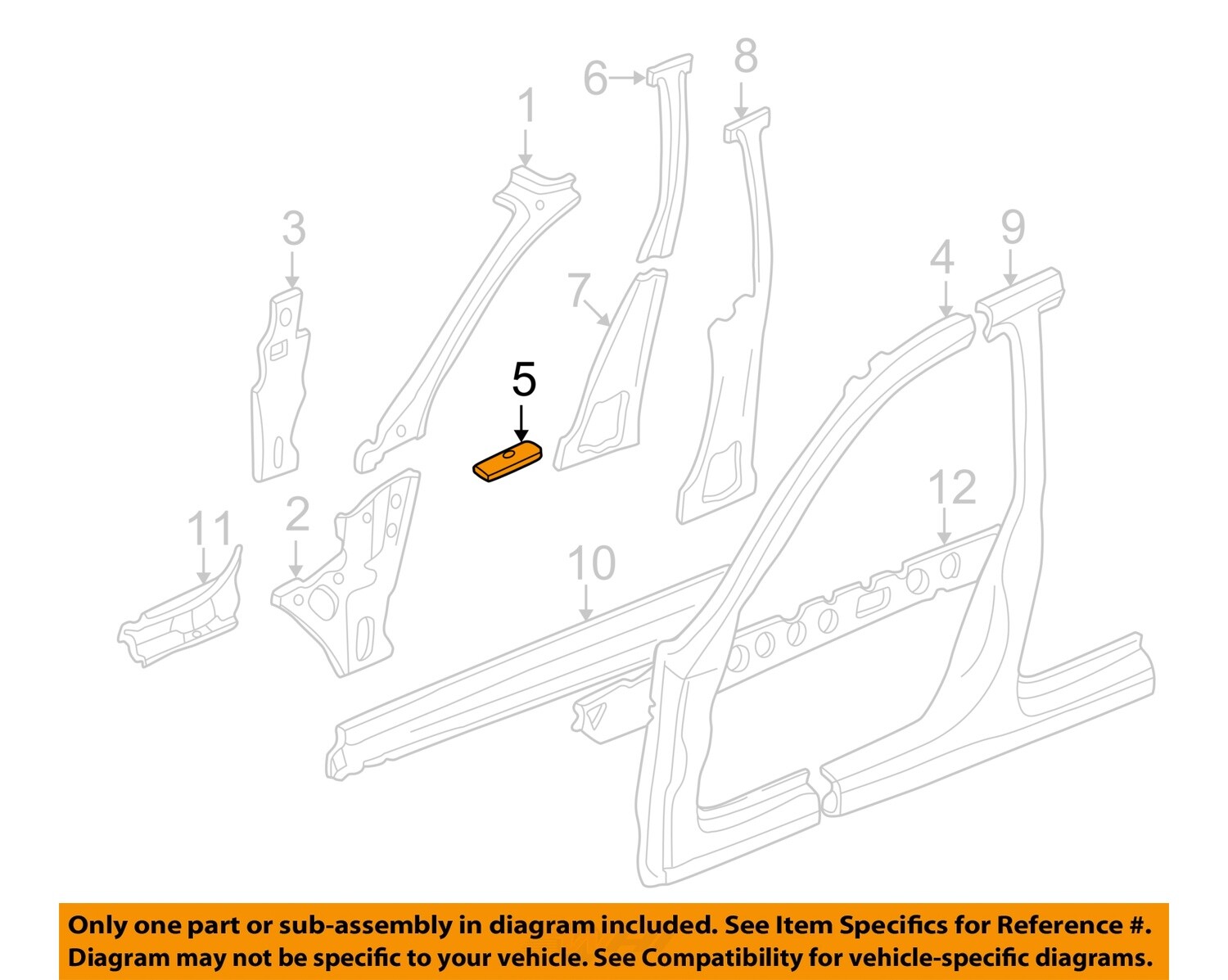 Subaru OEM 93-15 Impreza-roof Panel Anchor Plate 51020FA021 for sale ...