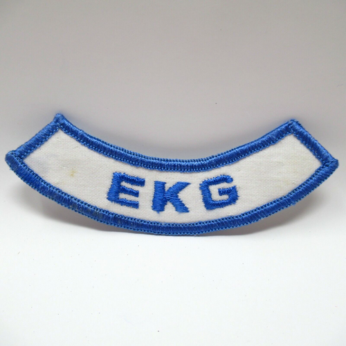 EKG Technician - Rocker - Blue Lettering on White - Vintage Patch ...