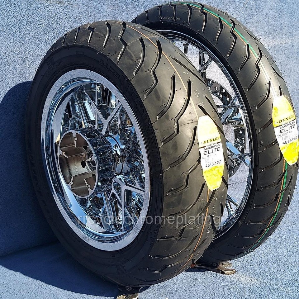 Harley Chrome Prodigy 21" F 16" R Wheels Tires Rotors 09-19 Road Glide ...