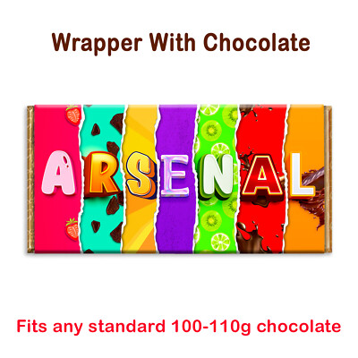 Arsenal Football Club Chocolate Bar Wrapper Novelty Gift Present For ...