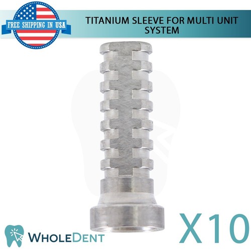10X Titanium Sleeve For Straight & Angulated Multi Unit Abutment Dental ...