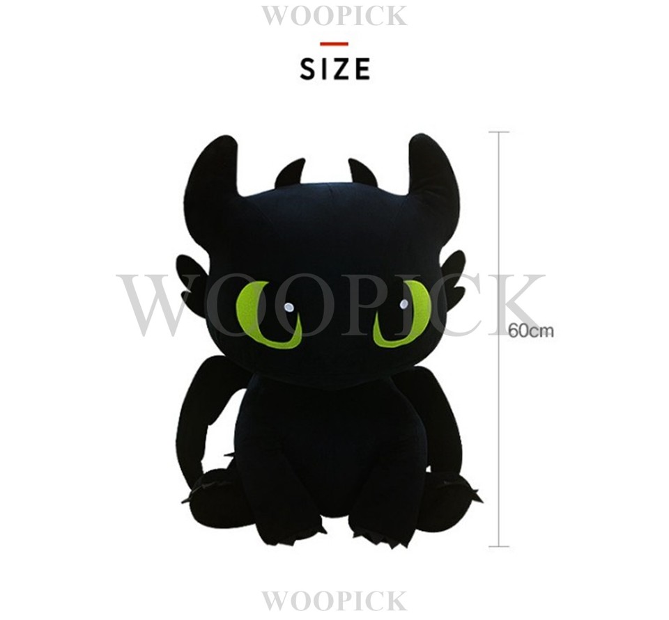 How To Train Your Dragon 3 Sitting Toothless Plush Doll 60cm Cute-100% ...
