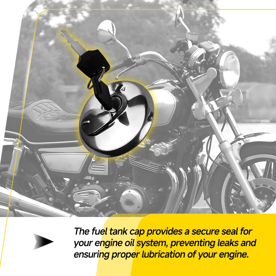 Universal Silver Motorcycle Fuel Gas Tank Cap Lock Cover Aluminum with ...