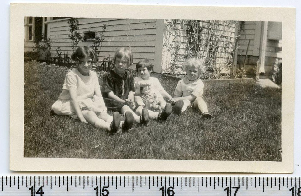 PP304 Vtg Photo FOUR CHILDREN, HOLDING A DOLL c Early 1900's | eBay