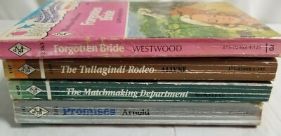4 HARLEQUIN Romance Paperback Books Lot #4 FORGOTTEN BRIDE, Promises ...