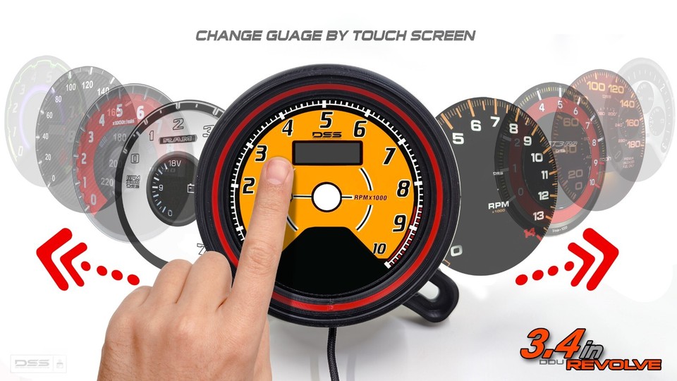 3.4 Round Sim Racing Dashboard Display | Touchscreen DDU w Multi-Gauge ...