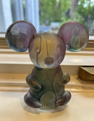 Vintage Fenton Nouveau Art Glass Figurine Mouse Satin Rueven Hand ...