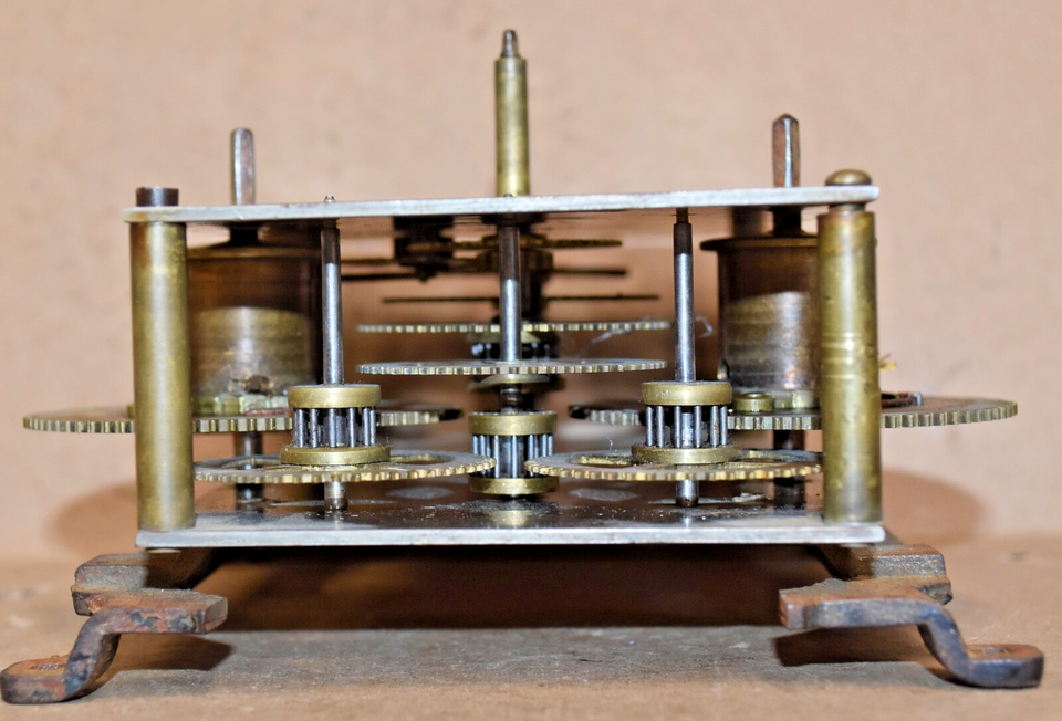 Antique Atkins? Nickel Plated Upside Down? Weight Driven Clock Movement ...