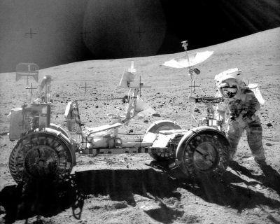 JOHN YOUNG APOLLO 16 ASTRONAUT WITH LUNAR ROVER 8x10 GLOSSY PHOTO PRINT ...