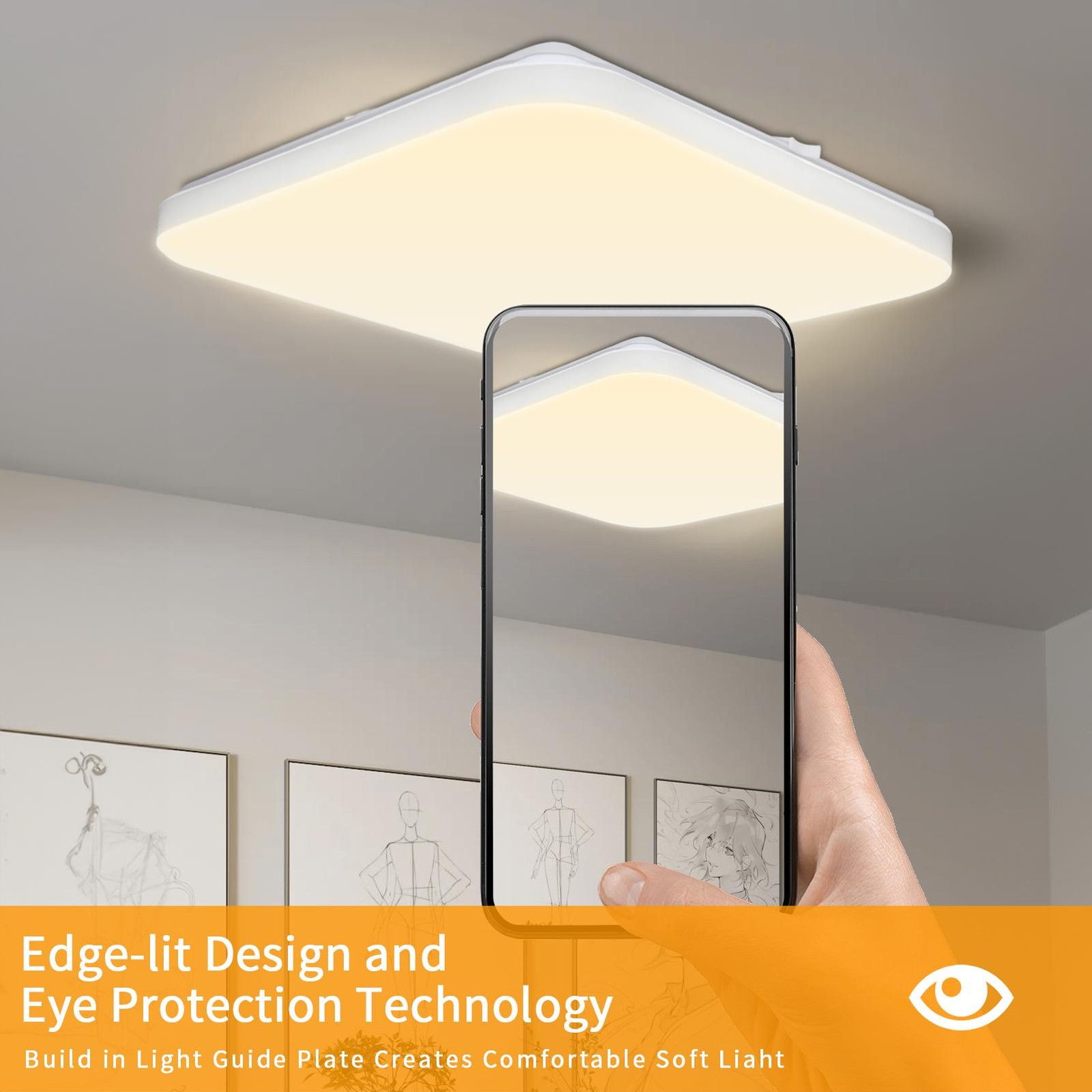 48/72W LED Ceiling Lights Kitchen Bathroom Lamp Hallway Panel Down ...