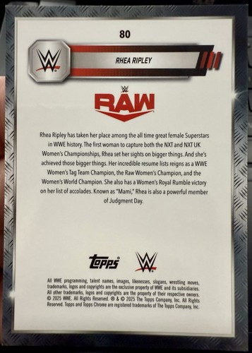 2025 Topps Chrome WWE Rhea Ripley Gold Geometric Refractor /50 (Breaker ...