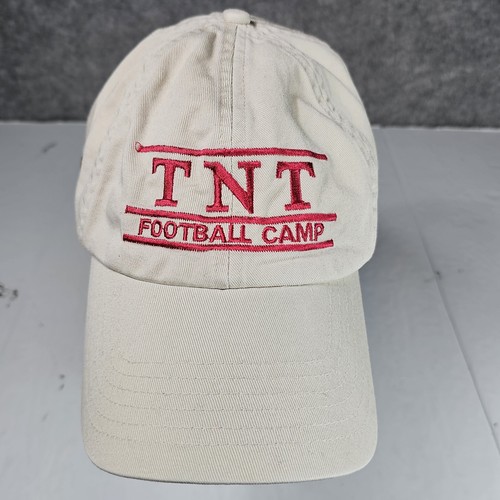 TNT Football Camp Hat Cap Adult OS Adjustable Beige Red 100% Cotton ...