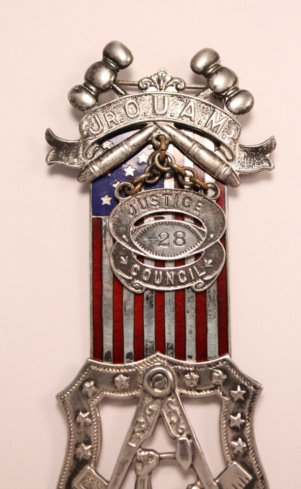 JR Order United American Mechanics OUAM Sterling Silver Freemason ...