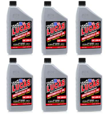 Lucas 10700 20W50 High Performance Motorcycle Oil; Case of 6 - 1 Quart ...