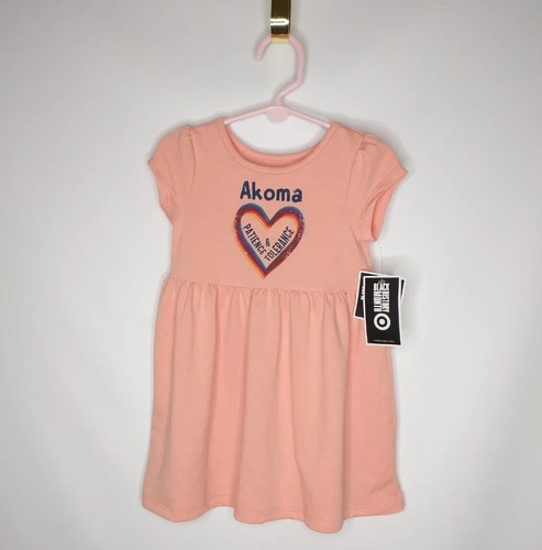 Target Black History Month Akoma Ruffle Sleeve Peach Dress Girls Sz2T ...