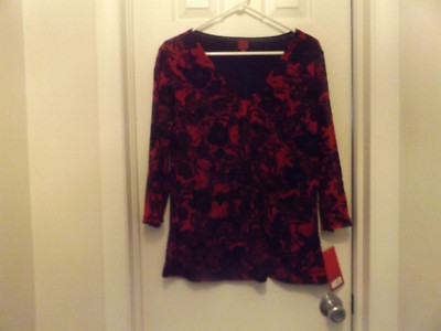 212 COLLECTION Ladies Red/Black Top / Size XL / NWT | eBay