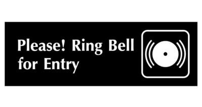 Please Ring Bell for Entry Sign Plaque 5 Sizes 30 Colours Door Intercom ...