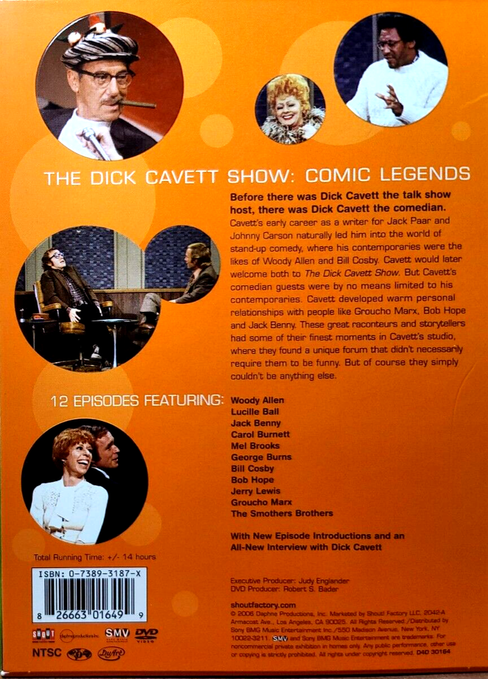 Dick Cavett Show - Comic Legends (DVD, 2006, 4-Disc Set) EXCELLENT / MINT COND 826663016499| eBay