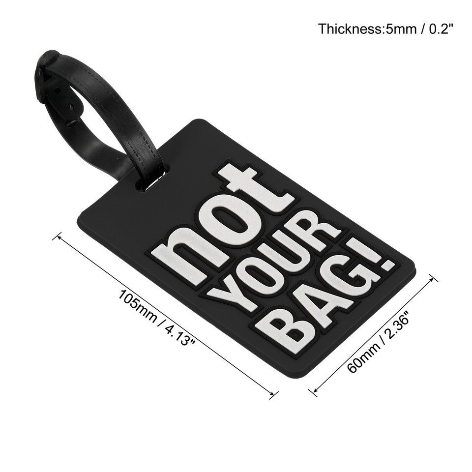 PVC Luggage Tag Identifier Label, Not Your Bag Pattern Black | eBay