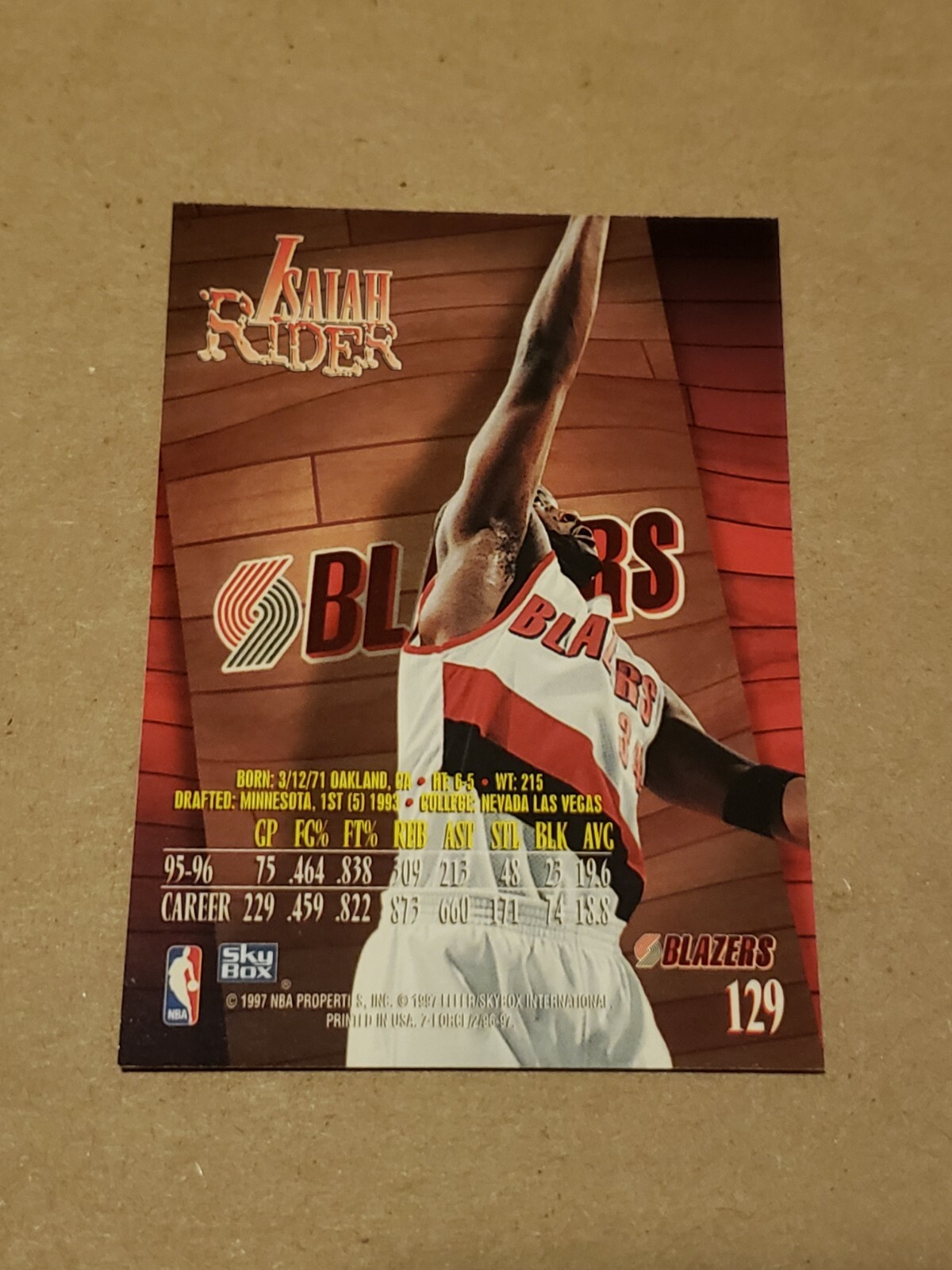 1996-97 Skybox Z Force - #129 Isaiah Rider for sale online | eBay