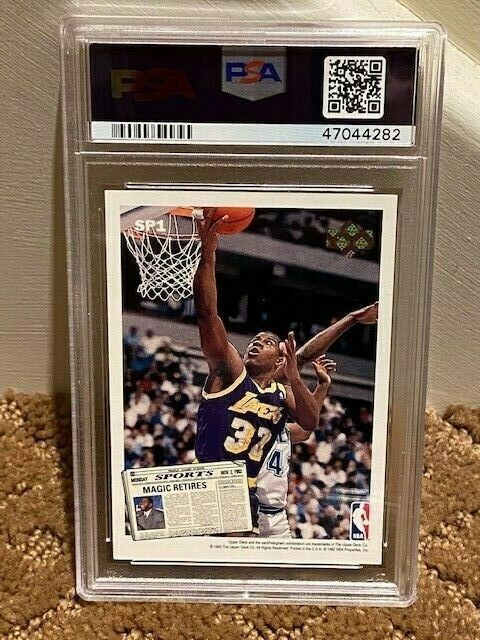 1992 Upper Deck Retire Insert card Larry Bird Magic Johnson PSA 9 ...