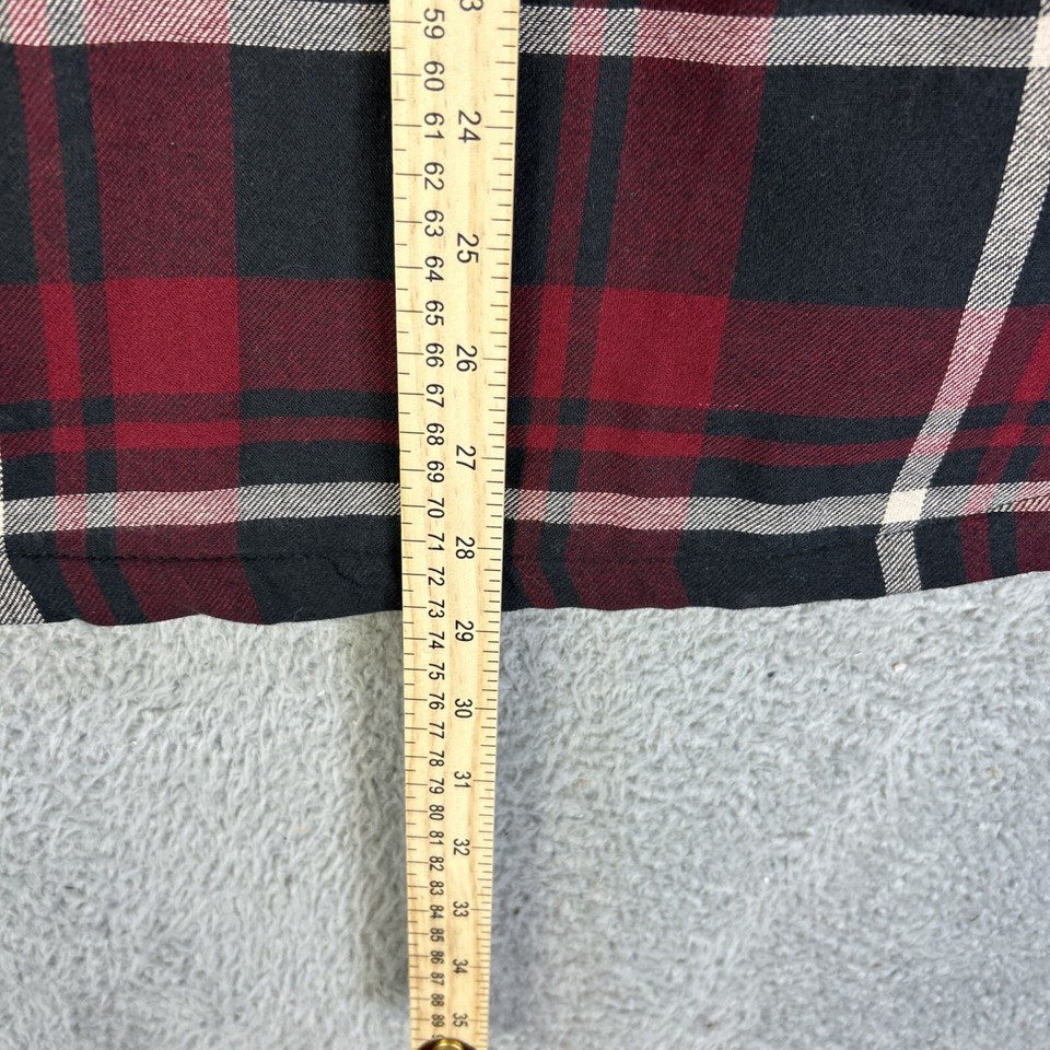 Wrangler Flannel Jacket Mens Medium Red Plaid Sherpa Lined Shacket ...