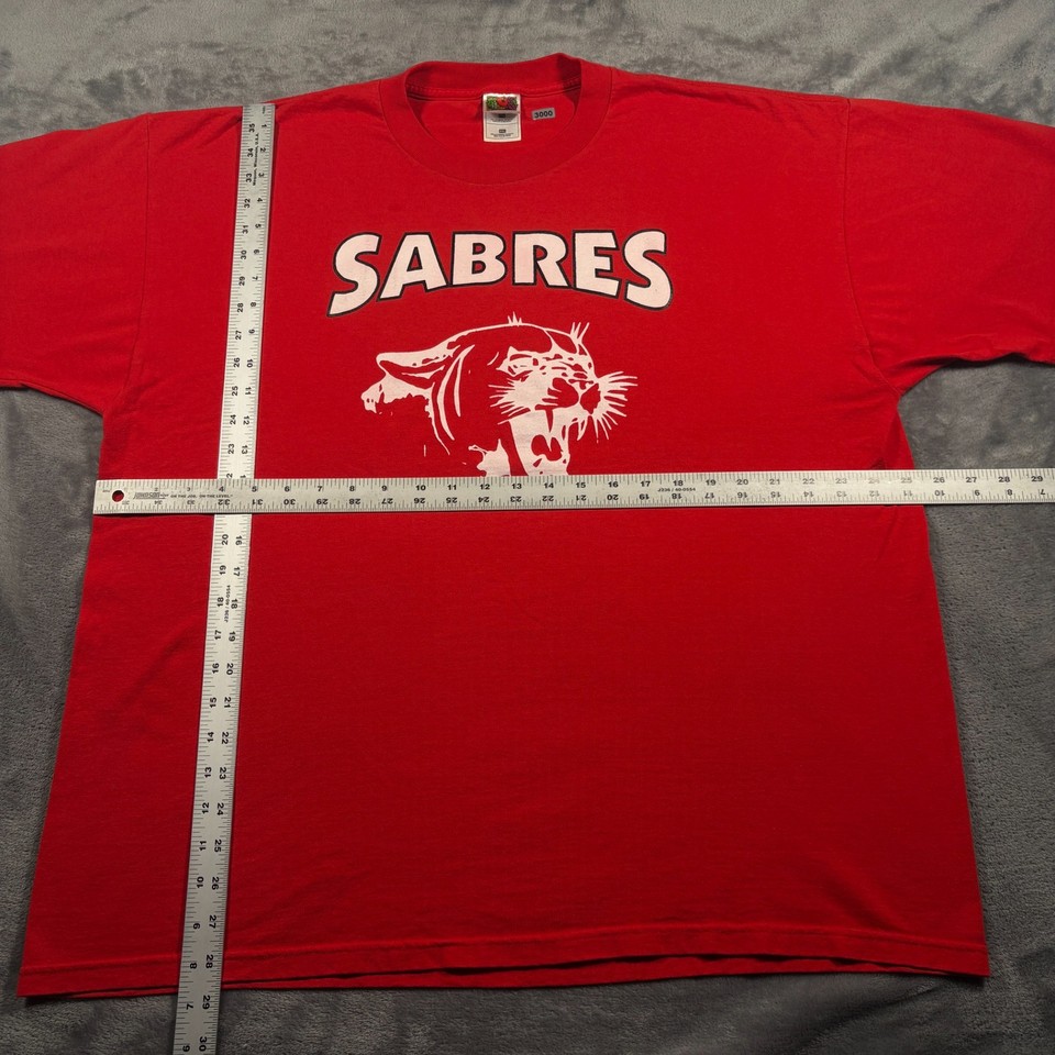 Vintage Buffalo Sabres T-Shirt Mens 2XL Red Fruit Of The Loom NHL ...