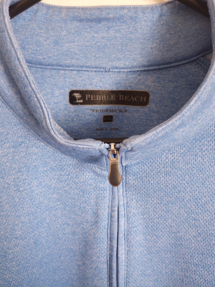 Pebble Beach Performance Golf 1/4 Zip Pullover Mens Size XXL Light Blue ...