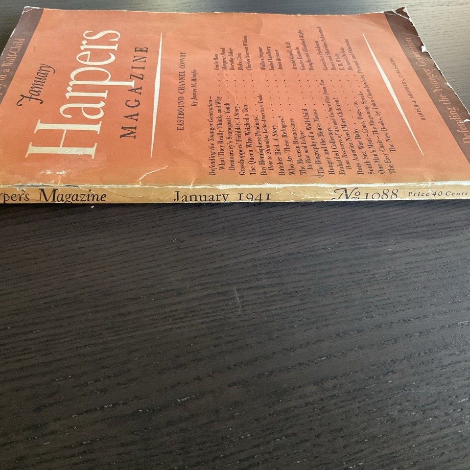 Harper's Magazine January 1941 Eastbound Channel Convoy, EB White ...