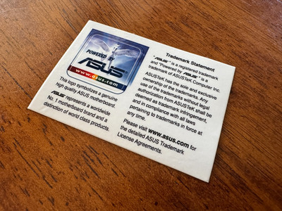 Vintage ASUS Case Sticker Label - New Old Stock | eBay