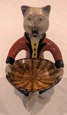 Vintage Fancy Fox Valet Holding Dish Animal Butler Ceramic Rare Decor ...