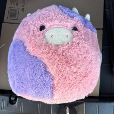 Squishmallows FuzzAMallows 12 inch Patty the Pink And Purple Cow NWT | eBay