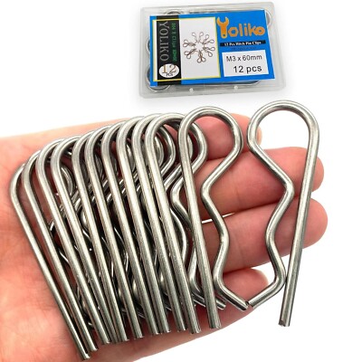 12 Pcs Heavy Duty Hitch Pins Clip R Clips Spring Retaining Wire Hair ...