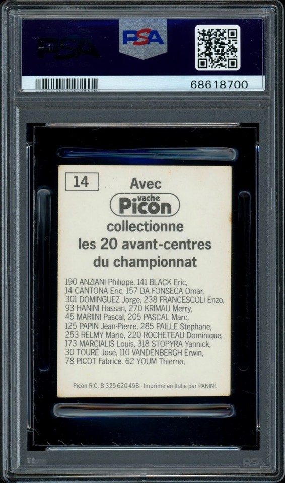 1986 ERIC CANTONA PANINI FRANCE FOOTBALL 87 #14 * VACHE PICON BACK ...