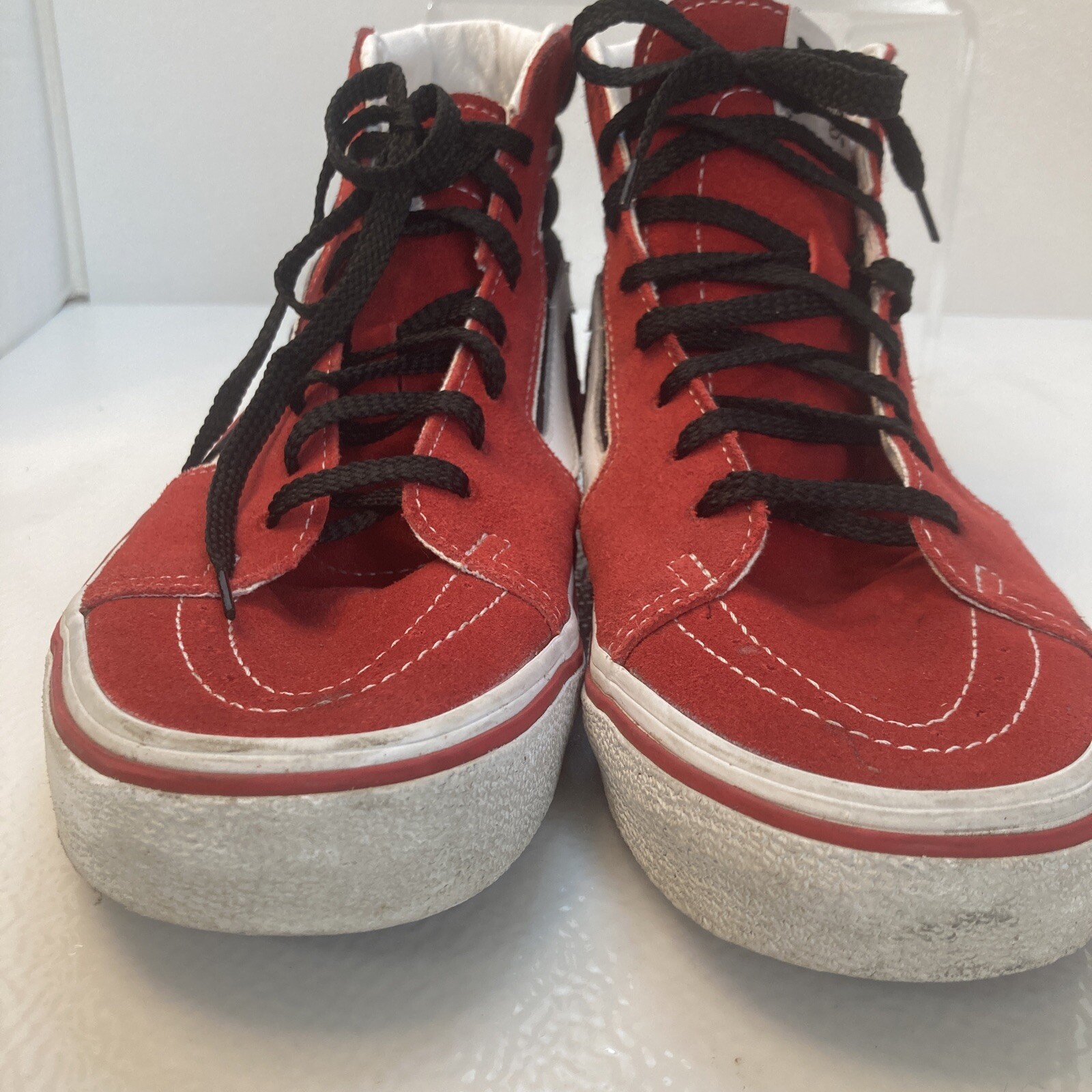 Vans Sk8 Hi Racing Red Black Lightning High Top Mens 10 Women 9 Shoe ...