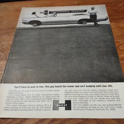 1965 Hurst Budging Until Jan. 6th Magazine Ad | eBay