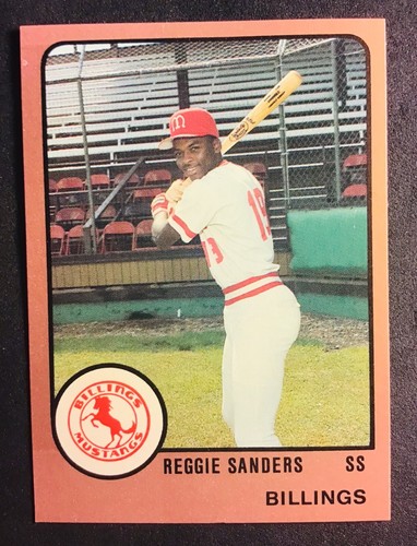 1988 Billings Mustangs REGGIE SANDERS rare PRE Rookie RC FIRST card ...