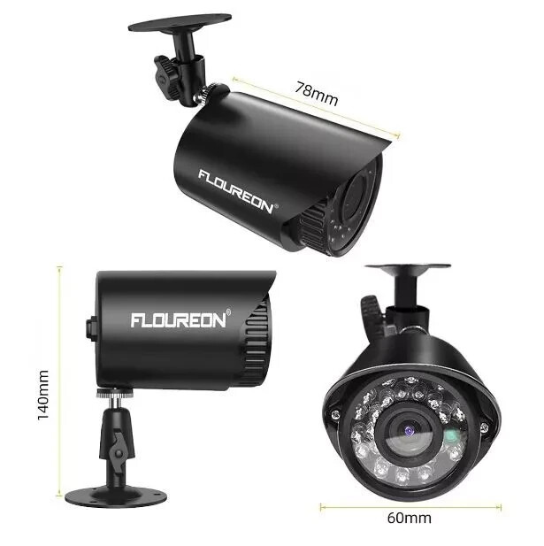 Floureon Security Camera NTSC System 4 AHD Cameras, 720P, 8CH DVR | eBay