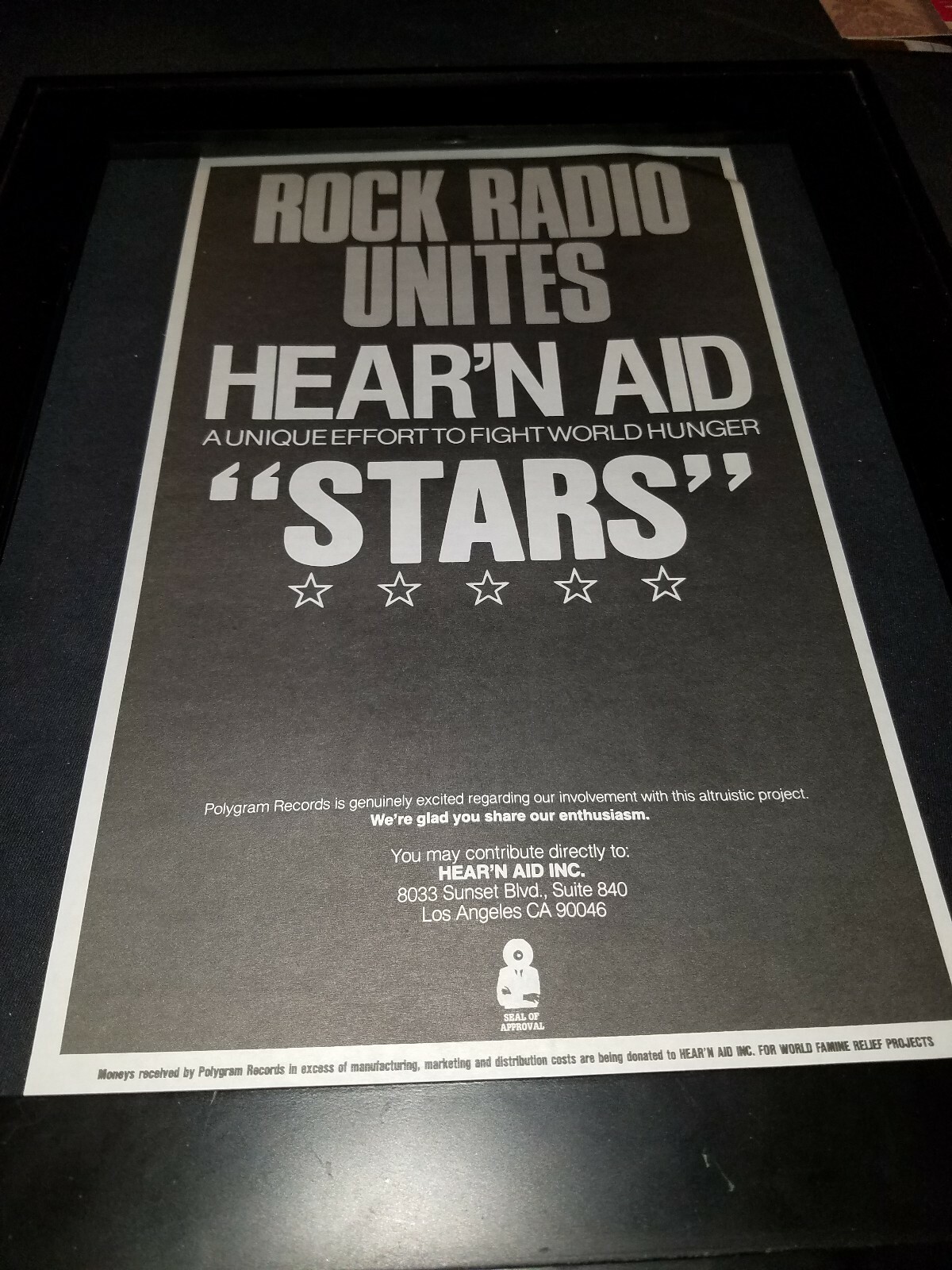 Hear n Aid Stars Rare Original Radio Promo Poster Ad Framed! | eBay