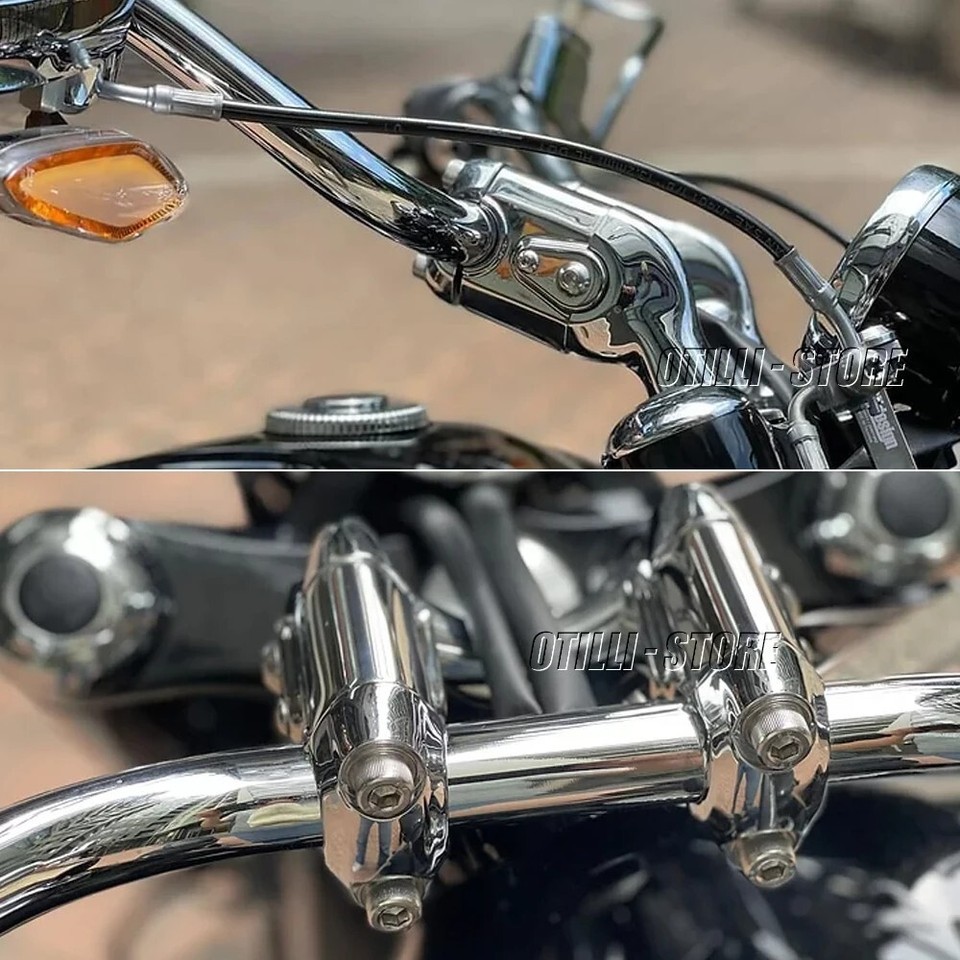 Motorcycle Handlebar Heightening Riser Bar Clamp Mount Accessories For ...