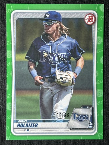 2020 Bowman Draft Green Parallel /99 Niko Hulsizer #BD-1 Tampa Bay Rays ...