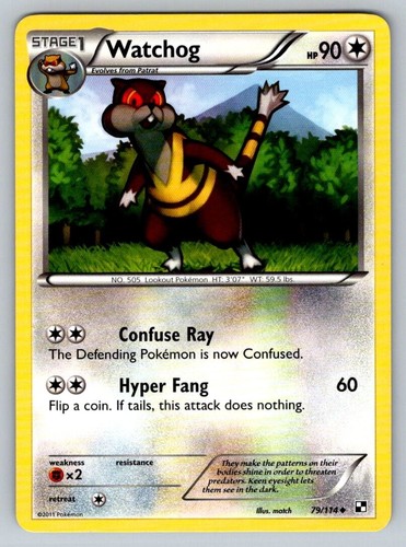 2011 Pokemon Black & White Base Set NM Watchog 79/114 | eBay
