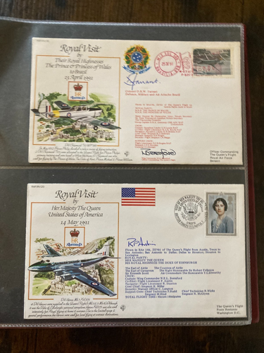Royal Visit signed covers RAF FDCs all flown Collection in Album with ...