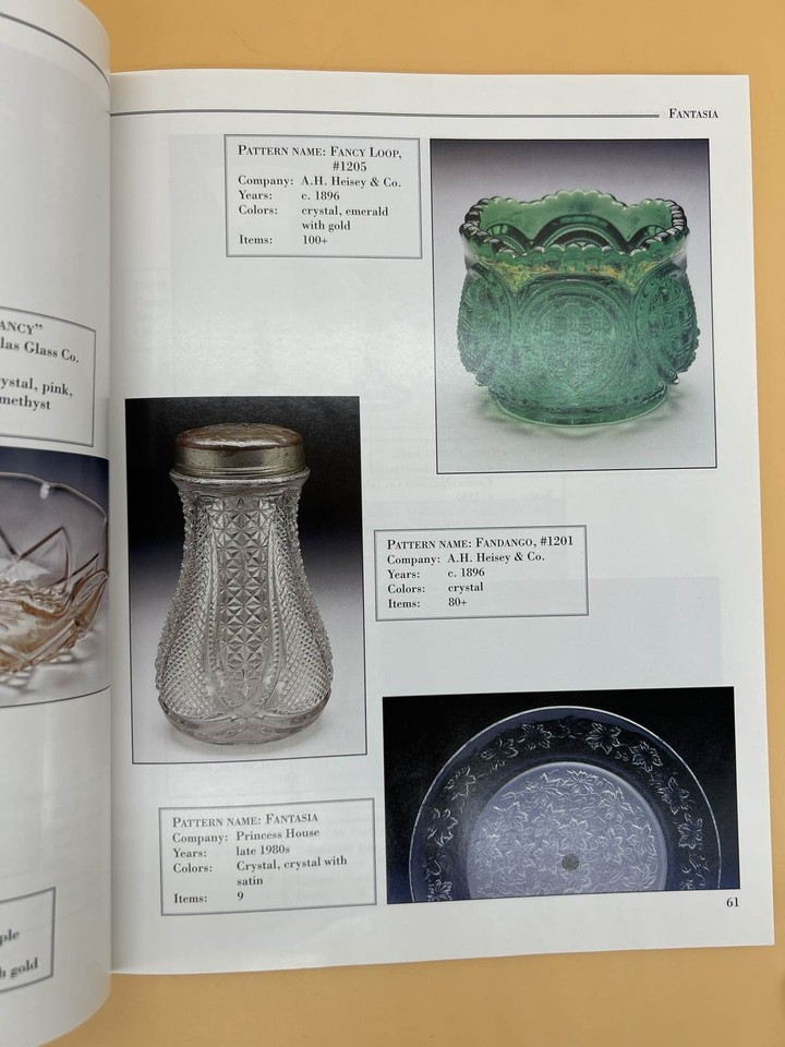 Lot 4 Glass Identification Value Guides Depression American Cut Pattern ...