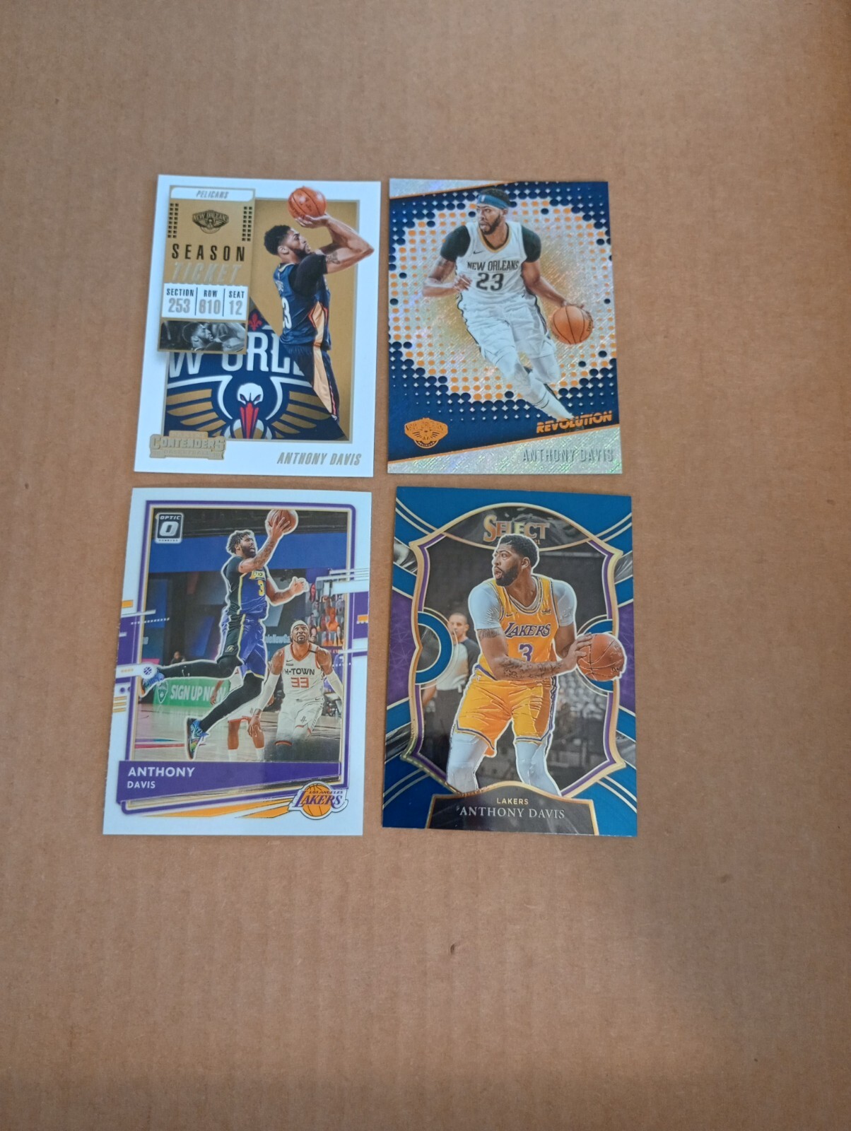 4 ct lot of Anthony Davis cards Lakers Pelicans | eBay