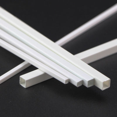 ABS Plastic Square Tube White Hollow Bar DIY Model 3x3x250mm to ...