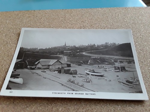 POSTCARD TYNEMOUTH FROM SPANISH BATTERY Sent to 12 AUSTIN FRIARS ...