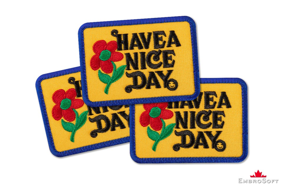 Have A Nice Day Flower Love Embroidered Patch Iron On / Sew On SIZE: 3 ...